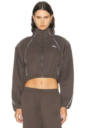 NIKESKIMS Crunchy Nylon Crop Jacket In Charcoal - Boulder
