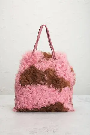 Prada Montone Shearling & Fox Fur Handbag