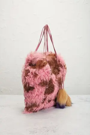 Prada Montone Shearling & Fox Fur Handbag