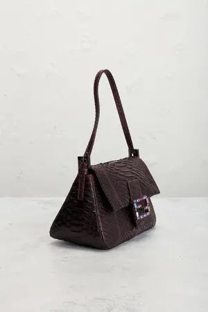 Fendi Vintage Python Baguette Shoulder Bag