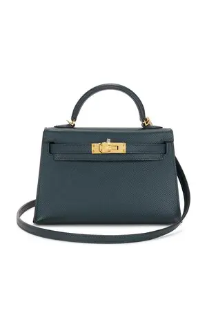 Hermès Epsom Kelly 20 Sellier Handbag In Green - Vert Cypress