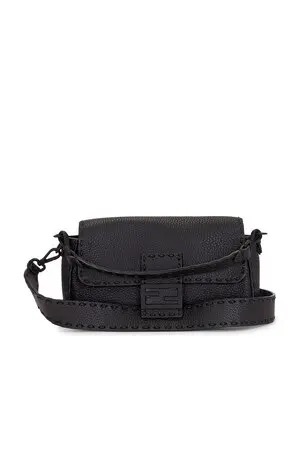 Fendi Selleria Baguette Shoulder Bag - Black