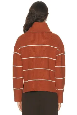 Varley Swanson Half Zip Knit Sweater In Rust