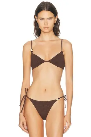 ELCE Rosa Bikini Top In Chocolate - Affogato