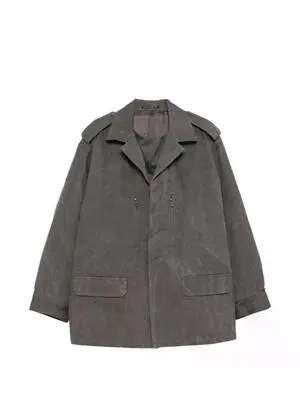 Yohji Yamamoto Twill Pigment Padded Jacket - Grey