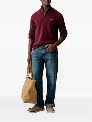Gant Half-zip Embroidered-logo Sweater
