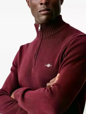 Gant Half-zip Embroidered-logo Sweater