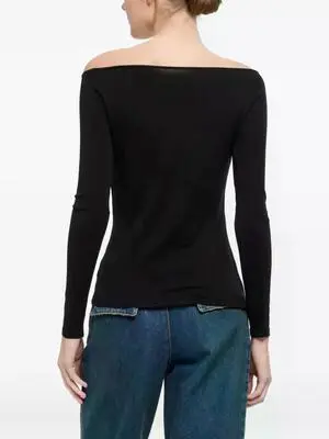 Elie Saab Off-shoulder Knitted Long-sleeved T-shirt