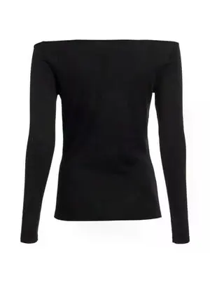 Elie Saab Off-shoulder Knitted Long-sleeved T-shirt