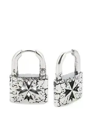Emanuele Bicocchi Logo Lock Earrings - Silver