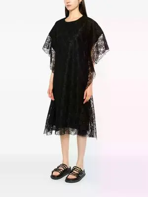 Comme Des Garçons Lace Midi Dress - Black