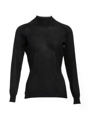 Elie Saab Sheer-knit Mock-neck Sweater