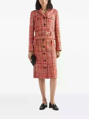 Prada Single-breasted Tweed Jacket - Red
