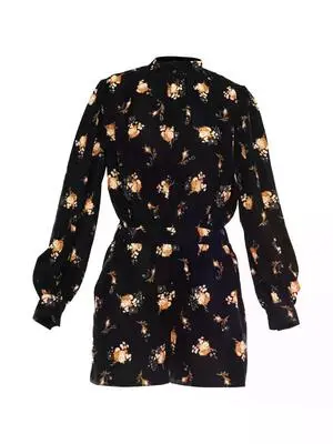 Maje 2020s Floral-print Mini Dress - Black