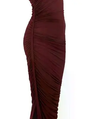 Rick Owens One-shoulder Ruched Maxi Dress - Red