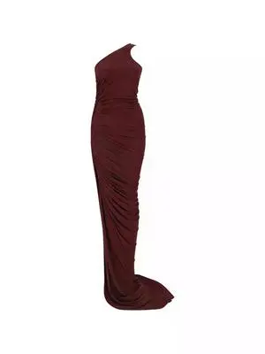 Rick Owens One-shoulder Ruched Maxi Dress - Red
