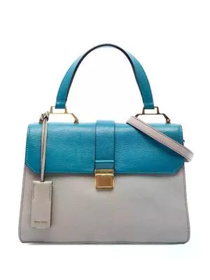 Miu Miu 2010-2026 Bicolor Goatskin Madras Satchel - Blue