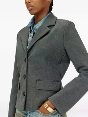 DIESEL® Cropped Blazer With Denim-trimmed Collar