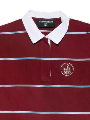 Iceberg Striped Crystal-embellished Polo Shirt