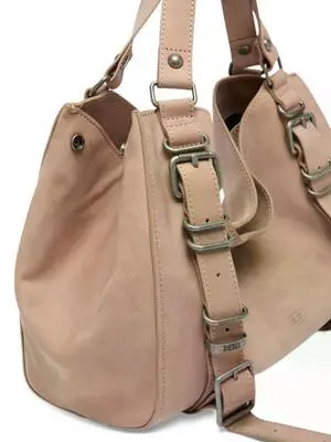 DIESEL® D-one-medium Top-handle Bag In Treated Leather - Neutrals