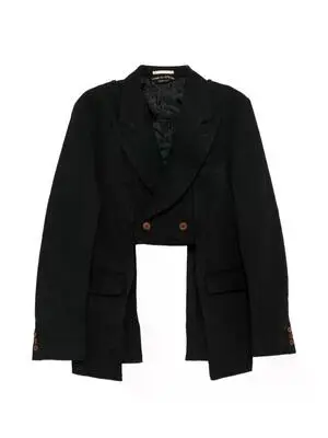 Comme Des Garçons Double-layer Cropped Blazer - Black