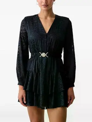 Guess Clarisse Belted Animal-pattern Mini Dress - Blue