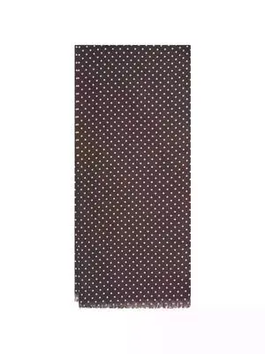 PERSONALITY X Suit Polka-dot Frayed Scarf - Brown