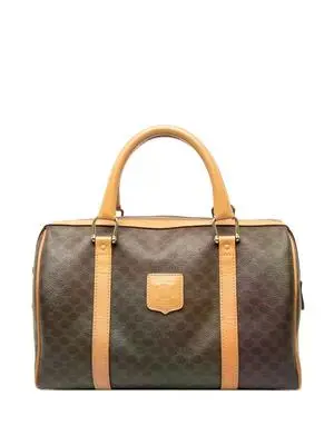 Celine 2013 Macadam Coated Canvas Boston Bag - Brown
