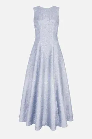 EMILIA WICKSTEAD Nodin Dress In Metallic Tweed - Silver