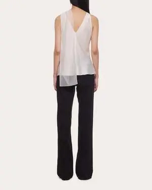 Helmut Lang Silk Asymmetric Scarf Sleeveless Top