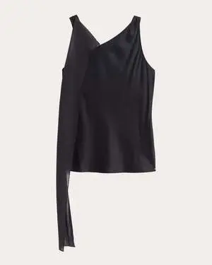 Helmut Lang Silk Asymmetric Scarf Sleeveless Top