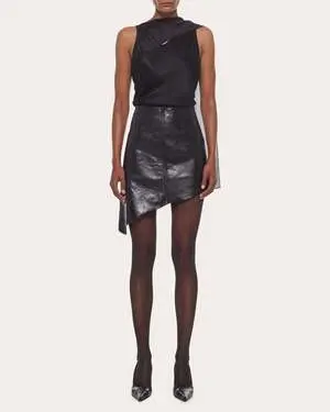 Helmut Lang Silk Asymmetric Scarf Sleeveless Top
