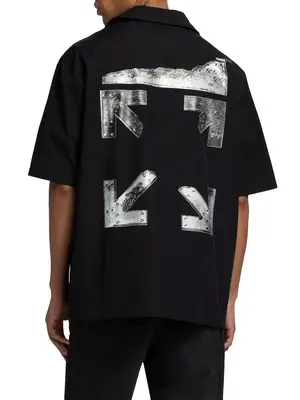 Off-White Metal Arrow Poplin Bowling Shirt