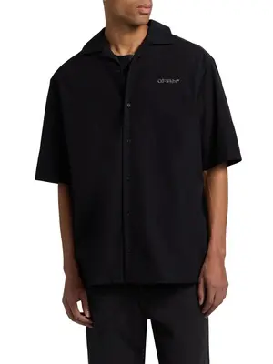 Off-White Metal Arrow Poplin Bowling Shirt