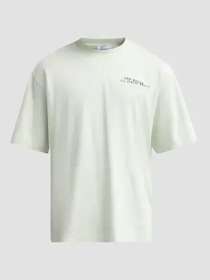 Off-White Logo Cotton Crewneck T-shirt - Mint