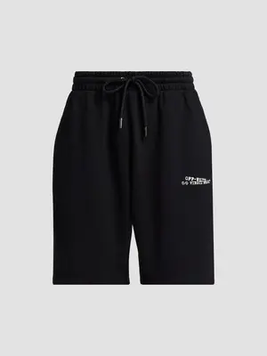 Off-White Type Diagonal Skate Sweat Shorts - Black