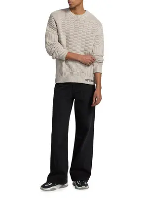 Off-White Arrow 3d Stitch-knit Crewneck Sweater