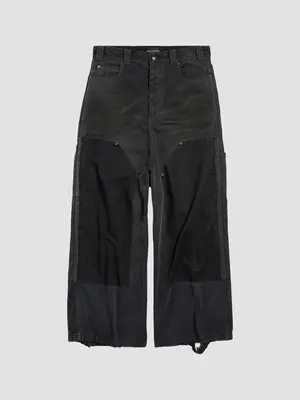 Balenciaga Ripped Off Baggy Jeans - Black