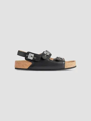 Balenciaga I Scholl Flat Sandals - Black