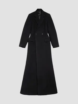 Balenciaga Godet Maxi Coat - Black