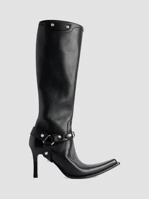 Balenciaga City Boots With Harness - Black