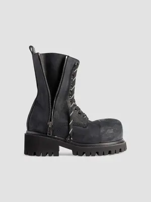Balenciaga Stomper Zipped Booties - Black
