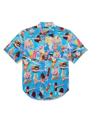 Balenciaga Sweet Treat Short Sleeve Minimal Shirt - Blue Multi