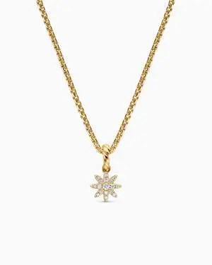 David Yurman Petite Starburst Amulet In 18k Yellow Gold With Diamonds