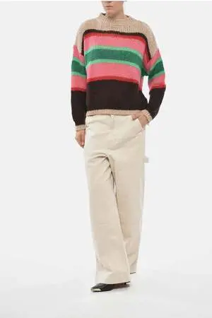 ROBERTO COLLINA Striped Crewneck Sweater