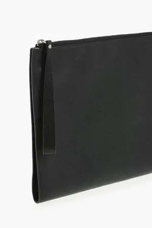 VALEXTRA Leather Zip-around Clutch Bag