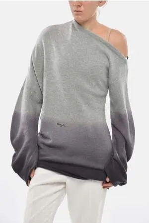 Dior Asymmetric Sweater With Degradé Effect - Gray