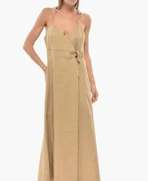GANNI Wrap Dress With Front Bow