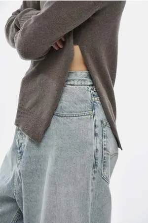 Rick Owens Crewneck Sweater With Side Slit