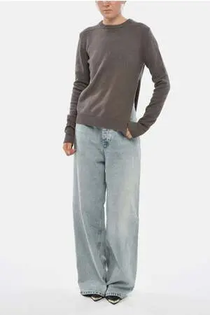 Rick Owens Crewneck Sweater With Side Slit